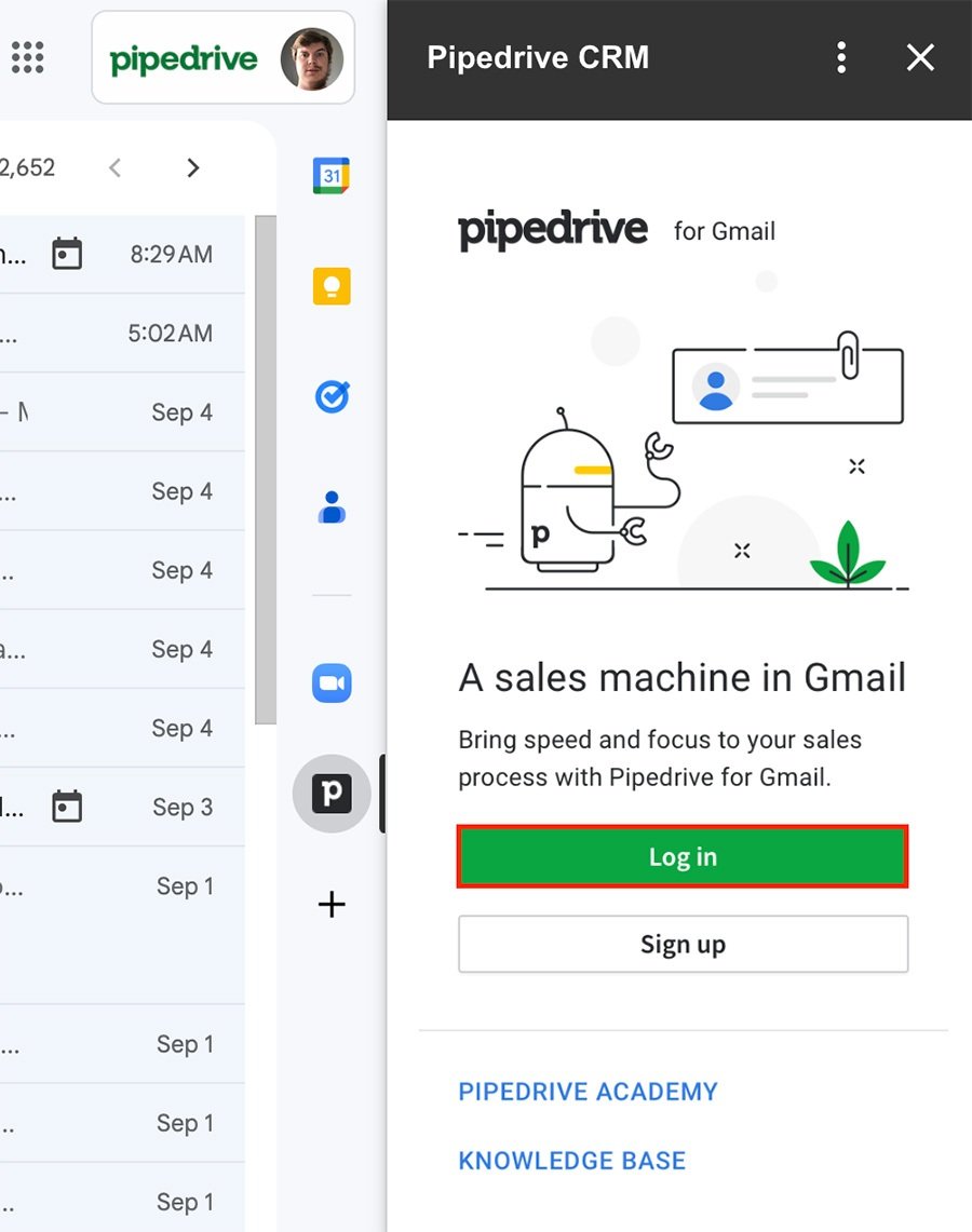 Pipedrive Gmail add-on - Knowledge Base | Pipedrive